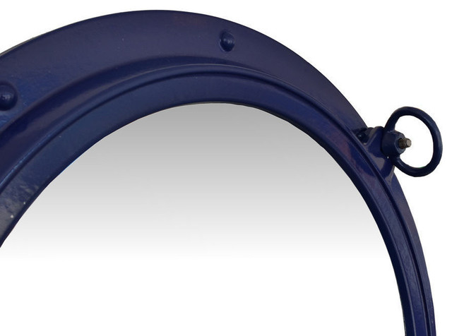 Porthole Mirror, Navy Blue, 24" - Beach Style - Wall Mirrors - by ...