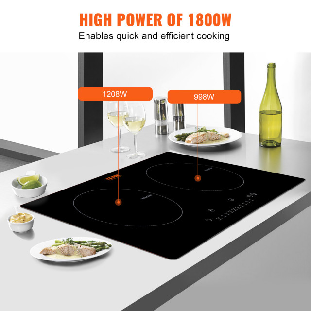 VEVOR Electric Cooktop Multi-Burners Ceramic Glass Stove Top Touch ...