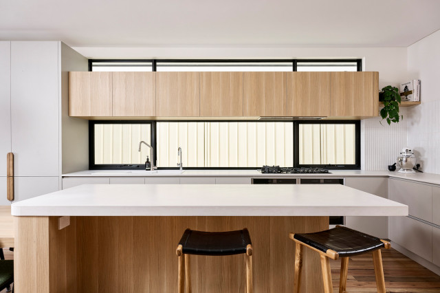 Narrow Scandi home with texture and colour - Scandinavian - Kitchen ...