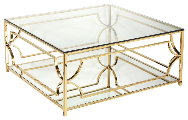 Z-Edward Square Coffee Table Gold - Contemporary - Coffee Tables - by ...