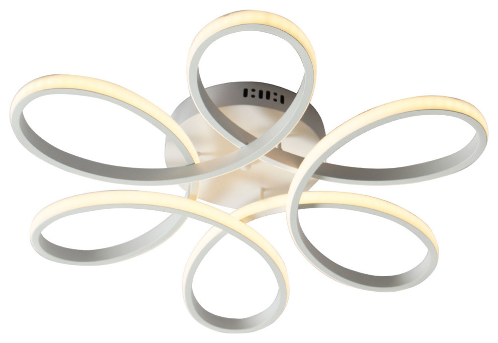 23" LED Semi Flush Mount Modern Aluminum Ceiling Light, Remote Dimming ...