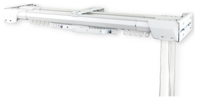 White Heavy Duty Double Traverse Rod, Center Open 84-156 ...