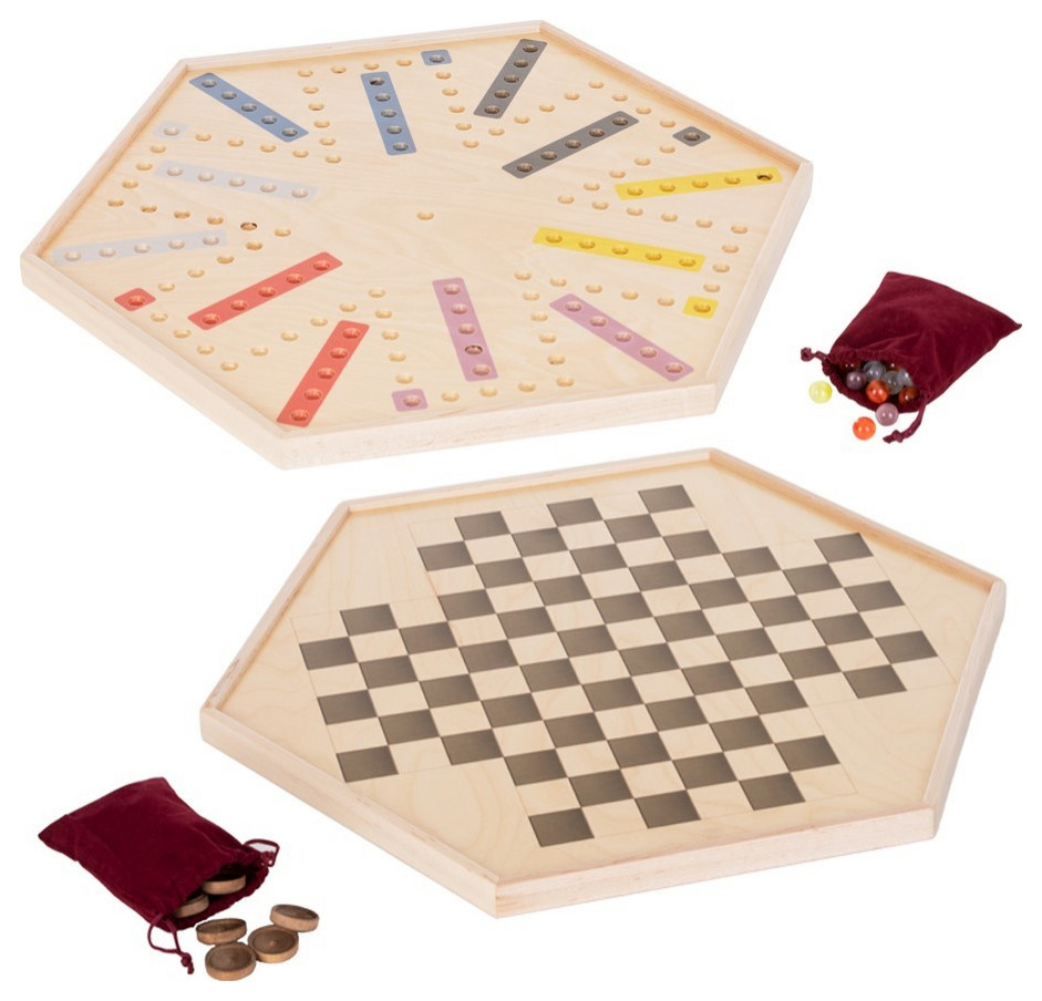 Aggravation & 4-Way Checkers Reversible Game Board - Traditional ...