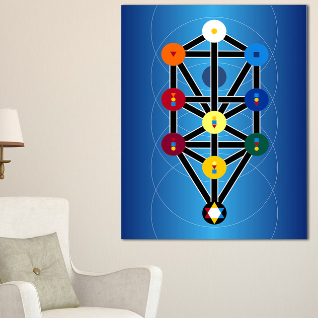 "Cabala Jewish Symbols" Modern Digital Art Canvas Print, 16"x32 ...