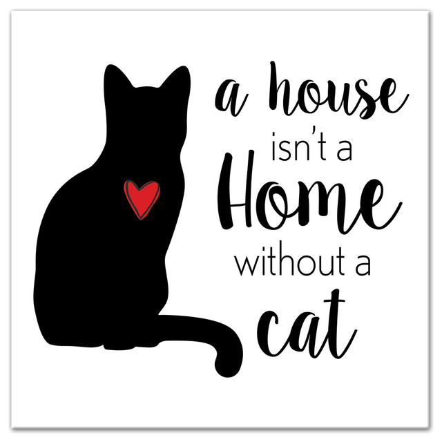 Designs Direct House Home Cat Wall Art, 30x30 - Contemporary - Prints ...