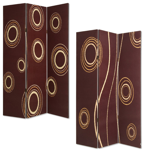 HomeRoots 1" x 48" x 72" Multi Color Wood Canvas 3 Panel Screen ...