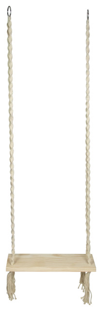 21.75" Natural Rope Wooden Swing Chair - Beach Style - Hammocks And ...