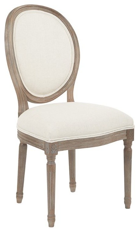 Scranton & Co 19.5" Traditional Fabric Oval Back Dining Chair in Linen ...