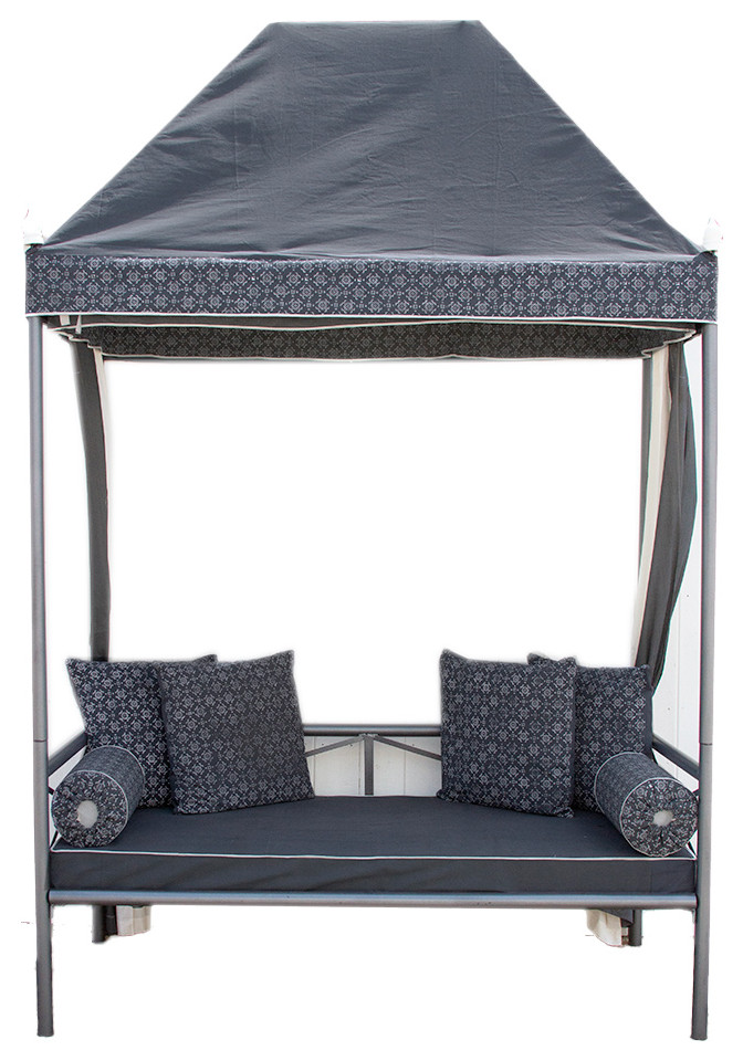 Modern Moroccan Blue Metal Canopy Daybed - Eclectic - Daybeds - by De ...