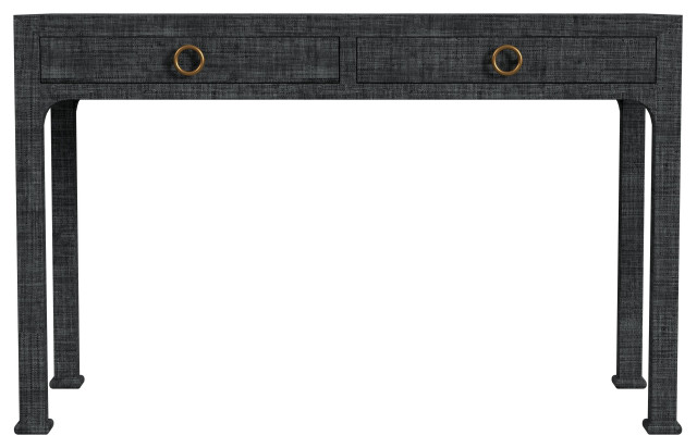 Chatham Raffia and Wood 2- Drawer Desk - Transitional - Desks And ...