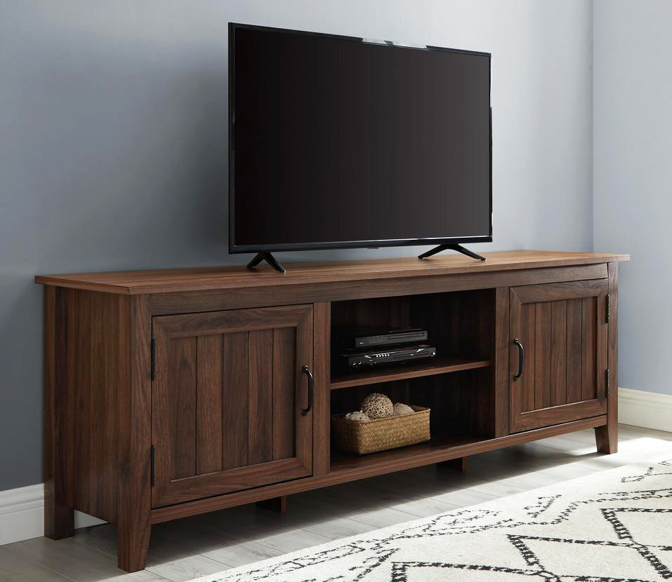 Bellevue WEIF28783 Rustic 70"W Craftsman Slat Board Door TV Stand ...