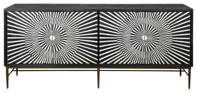 Tally Wood and Iron Black Server - Midcentury - Buffets And Sideboards ...