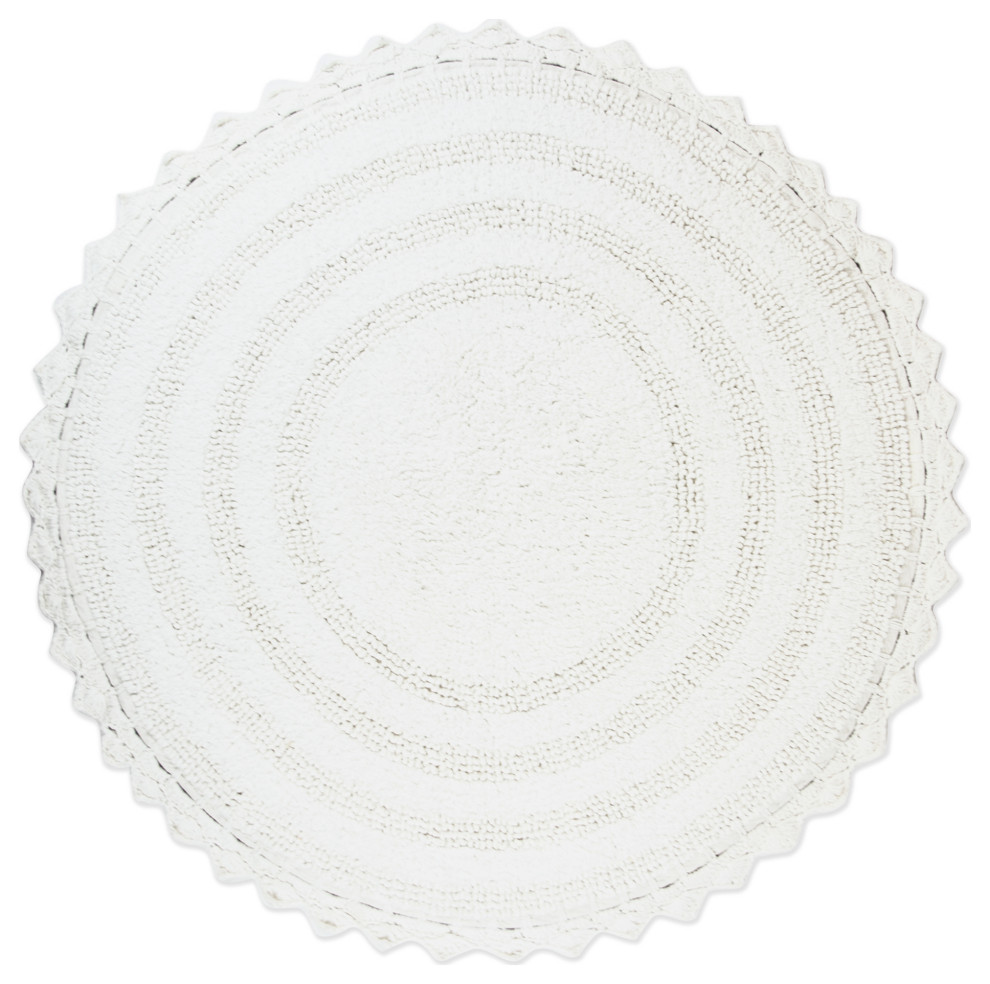 DII White Round Crochet Bath Mat - Contemporary - Bath Mats - by Design ...