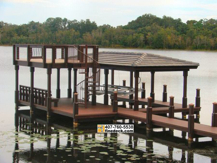 New Two Story Dock With Hip Roof Over a Boat Slip, Maitland FL ...