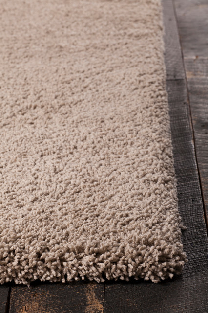 Bella Hand-Woven Contemporary Shag Rug, Rectangular Tan 7'9"x10'6", 7'9 ...