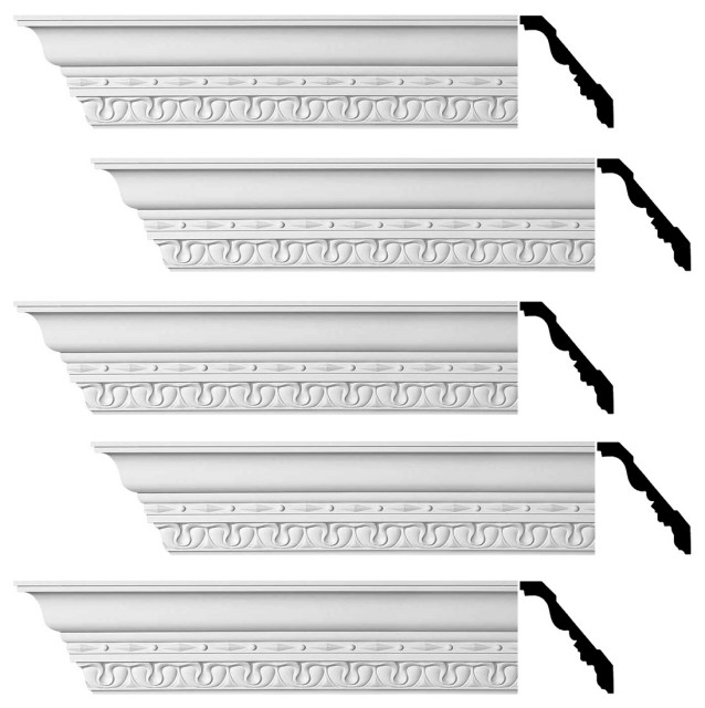 Cornice White Urethane Kingsbridge Ornate Design 5 Pieces Totaling 480 ...