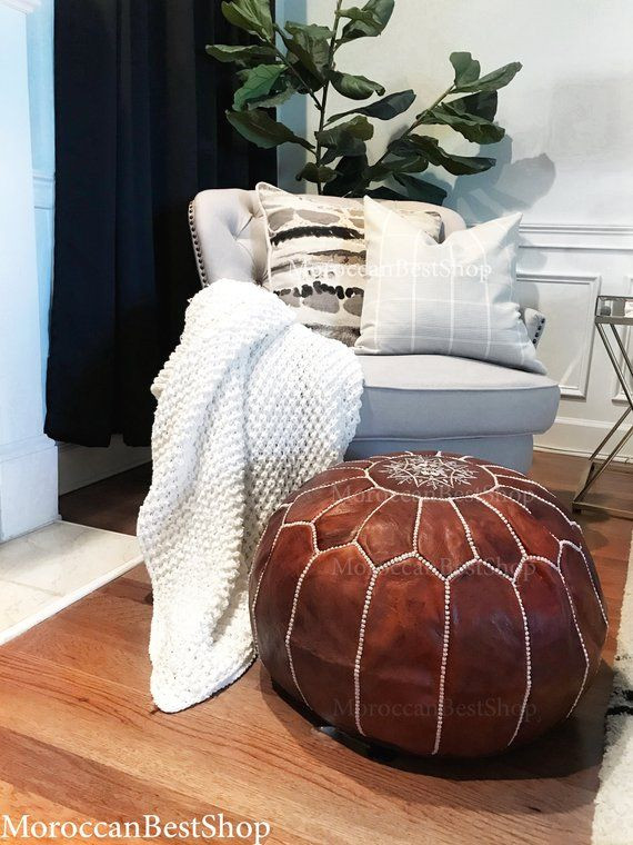 Using 3 Poufs as Coffee Table and Footstools
