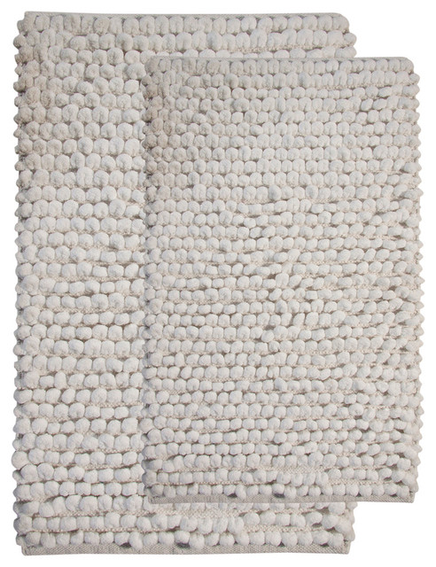Microfiber Hand Loom Bath Mats, 2-Piece Set - Transitional - Bath Mats ...