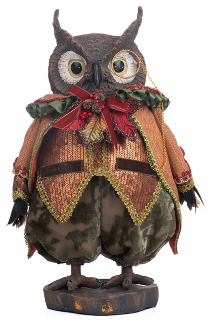 Katherine's Collection 2023 Forrest Wilder Owl Tabletop, Brown/Orange ...