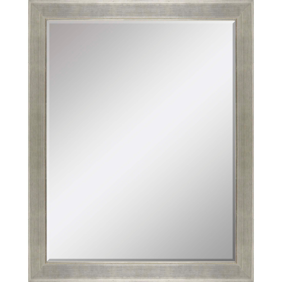 Framed Beveled Mirror, Metallic, 41"x53" - Transitional - Wall Mirrors ...