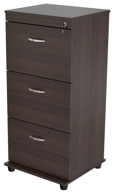 Wooden Standard Filing Cabinet With 3 Drawer - Transitional - Filing ...