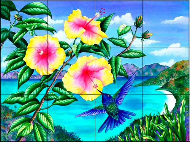 Tile Mural, Local Color by Carolyn Steele, 17" x 12.75" (12 Tiles ...