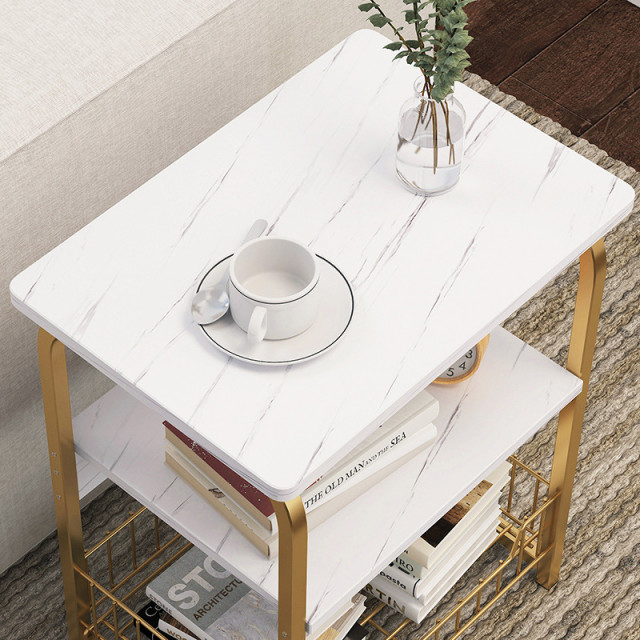 Metal Side Table With Storage Space, Nordic Design - Contemporary ...