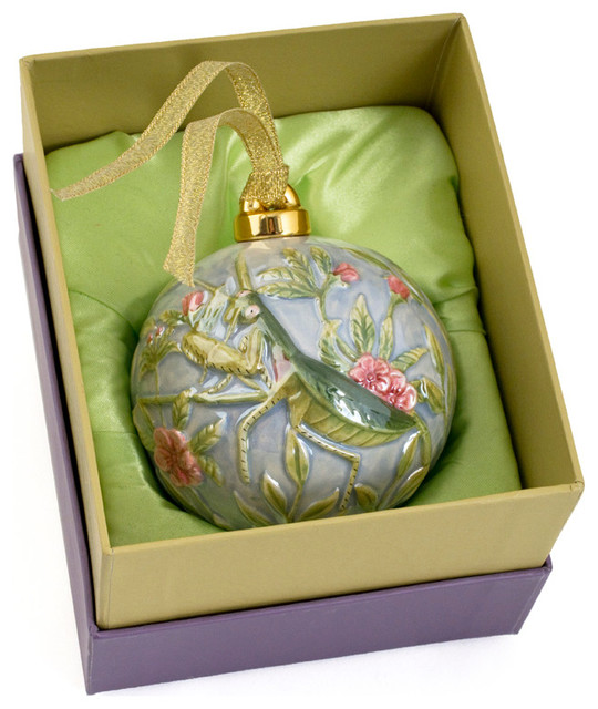 Porcelain Praying Mantis Ball Ornament - Traditional - Christmas ...