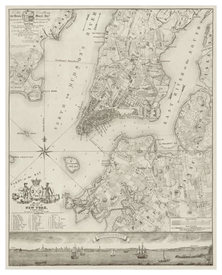 "Plan of New York, copied from the Ratzer Map, 1766-1767" Paper Art, 18 ...