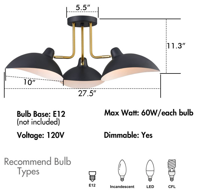 Farmhouse Multi-Directional Ceiling Spot Light Matte Black - Midcentury ...