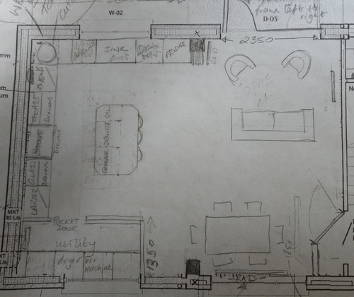 Kitchen diner living and utility room layout dilemma!