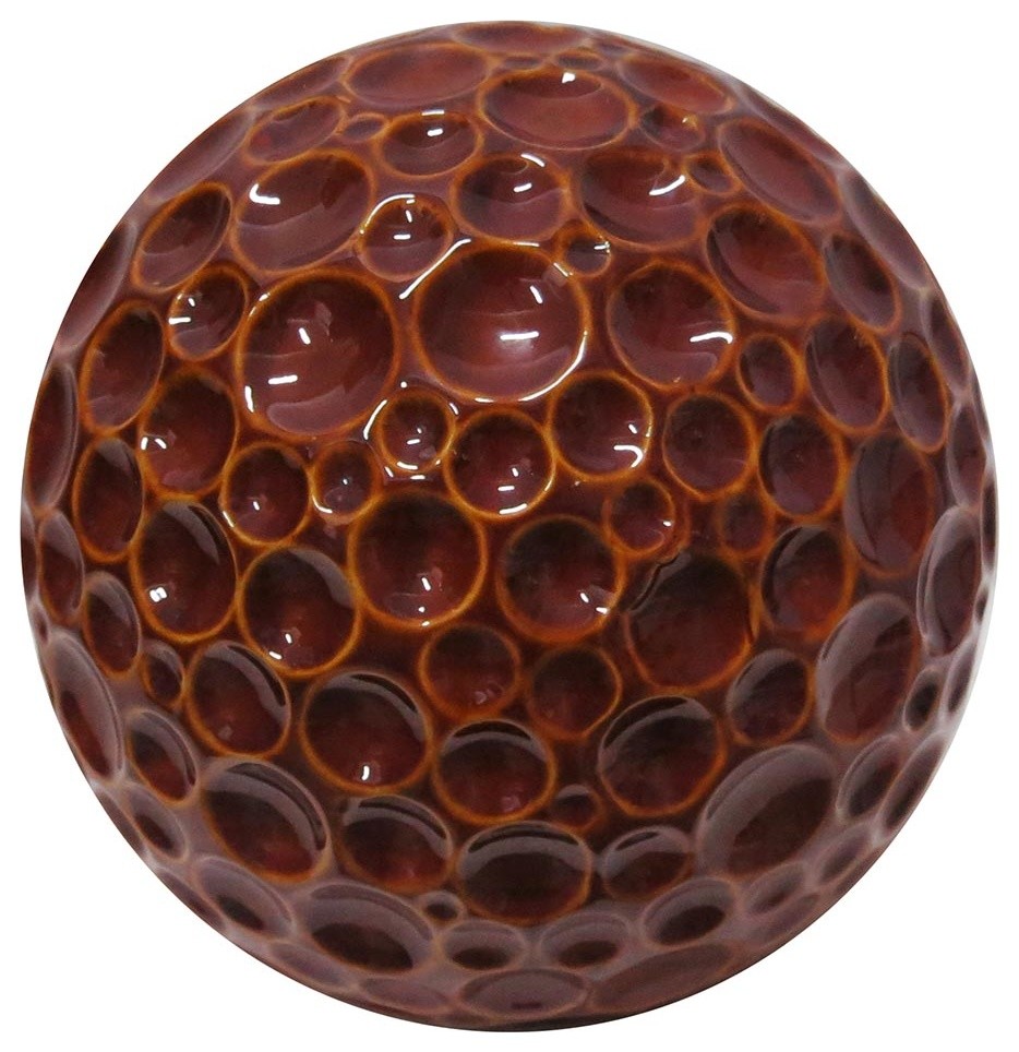 10" Red Ceramic Gazing Globe, 10x9.84 - Contemporary - Garden Statues ...