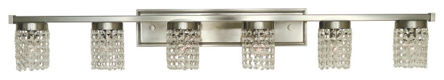 Gemini 6-Light Bath Vanity Fixture, Brushed Nickel - Contemporary ...