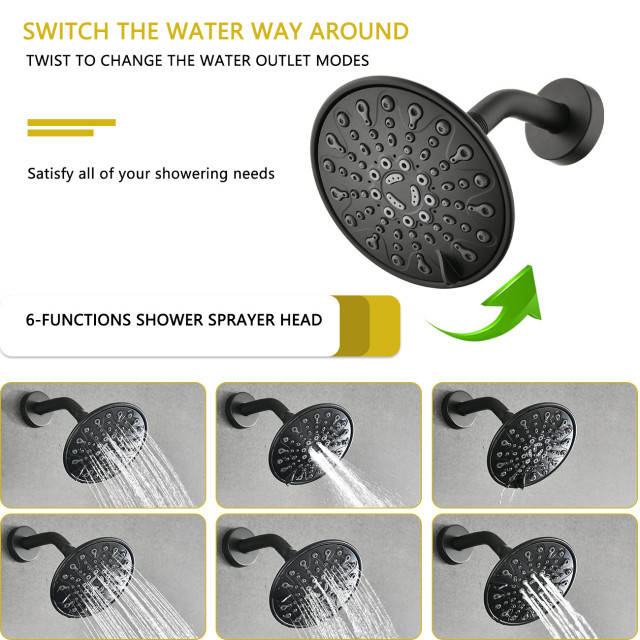 6-Spray High Pressure Shower Set With Rough-in Valve - Contemporary ...