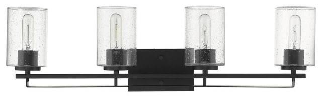 Orella 4-Light Matte Black Sconce - Transitional - Bathroom Vanity ...