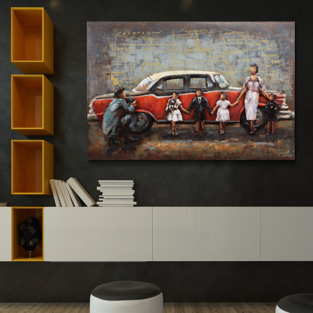 "Family Portrait" Mixed Media Iron Hand Painted Dimensional Wall Art ...