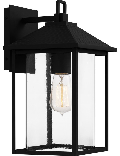 Fletcher One Light Outdoor Wall Mount in Earth Black - Transitional ...