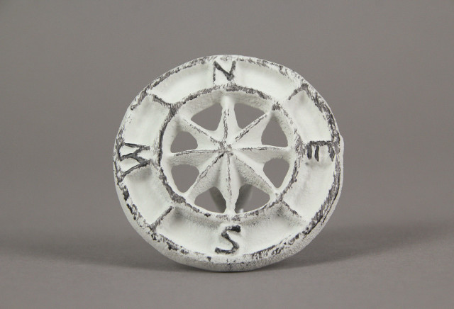 Set of 12 Cast Iron Nautical Compass Rose Cabinet Hardware Knobs Drawer ...