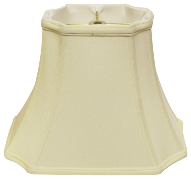 19" Ivory Inverted Rectangle Shantung Lampshade - Traditional - Lamp ...