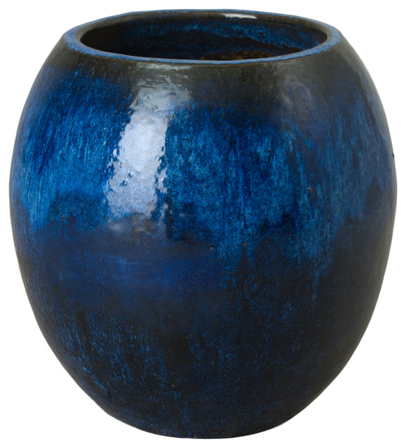 Ball Planter, Blue 16x16 - Contemporary - Outdoor Pots And Planters ...
