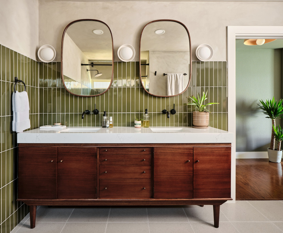 Allandale | Mid Century Modern Primary Bath - Midcentury - Bathroom ...