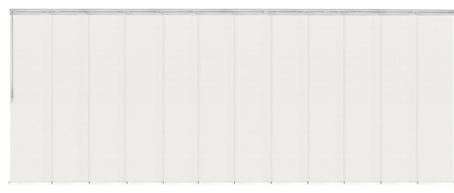 Amour 12-Panel Track Extendable Vertical Blinds 140-260"W, 91.4" H ...