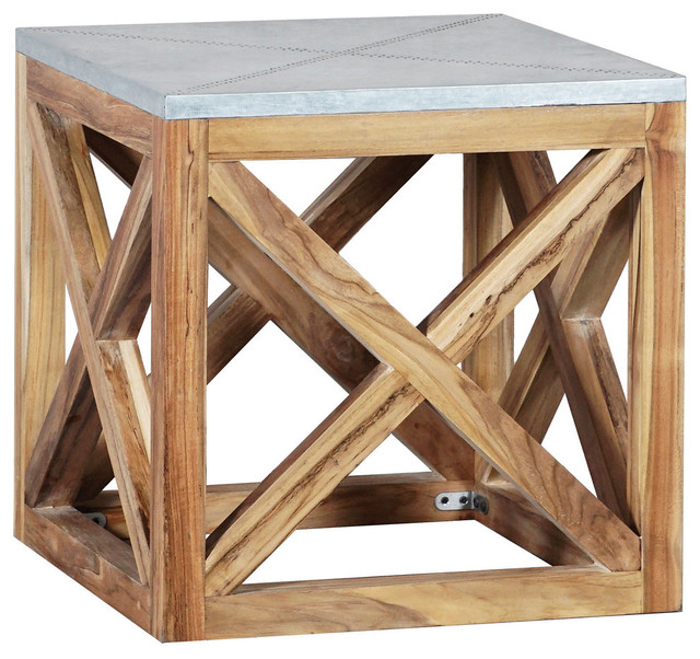 ELK HOME 7118505 Tin Top Nantucket Side Table - Industrial - Side ...