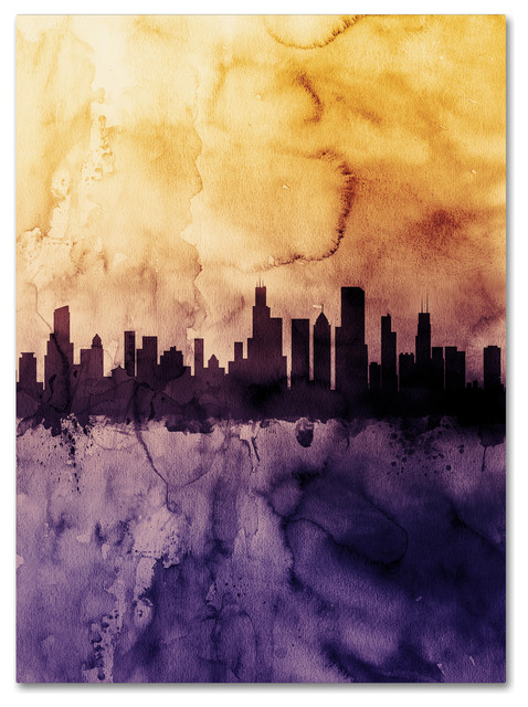 Michael Tompsett 'Chicago Illinois Skyline Tall' Canvas Art, 35x47 ...