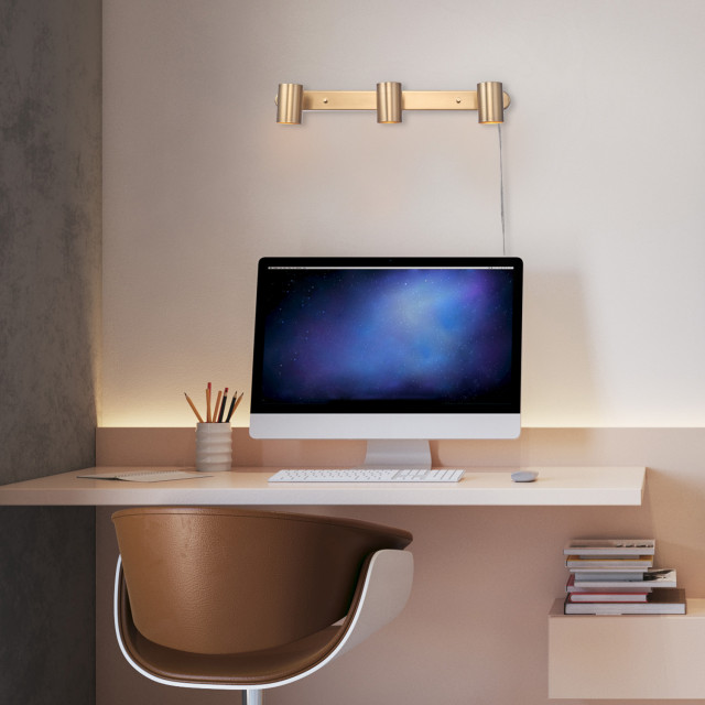 Dale 3-Light Matte Brass Plug-In Track Lighting - Transitional - Track ...