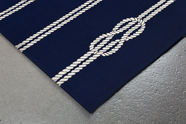 Trans Ocean Capri Ropes 1636/33 Outdoor Rug, Blue, White, 5'0" x 7'6 ...