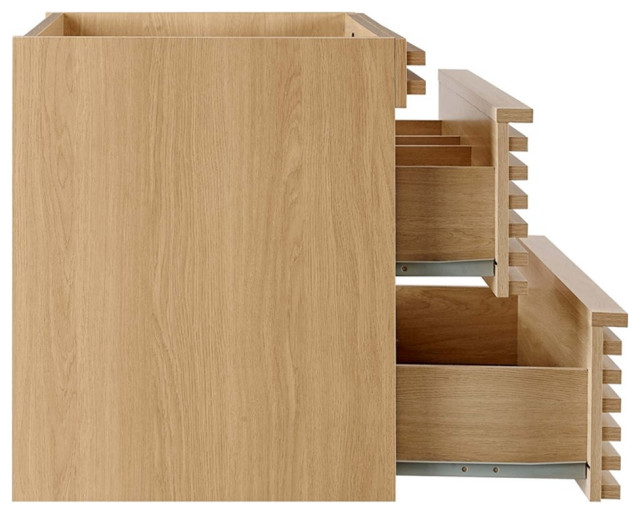 Modway Render 29" MDF Wood Wall-Mount Bathroom Vanity Cabinet in Oak ...