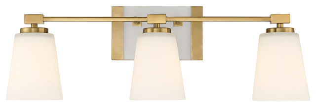 Darby 3-Light Bathroom Vanity Light, Warm Brass - Transitional ...