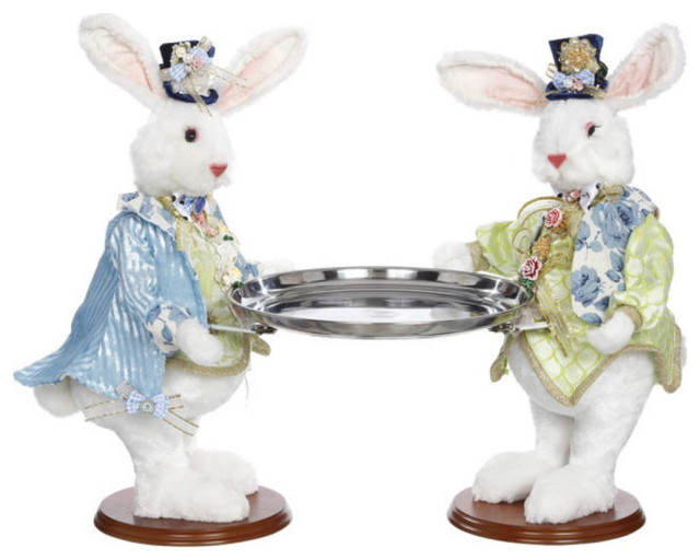 Mark Roberts 2020 Collection Two Rabbits with Tray Figurine, 19.5 ...