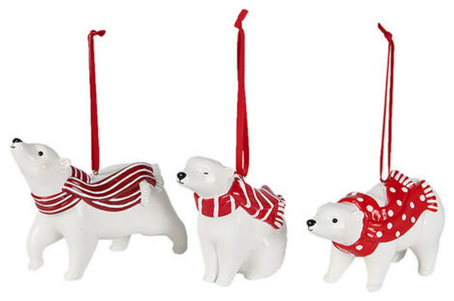 December Diamonds Candy Cane Lace Set Of 3 Assortment Candy Polar Bear ...